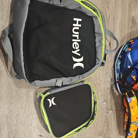 Hurley | Accessories | Hurley Black And Gray Backpack With Neon Accents ...